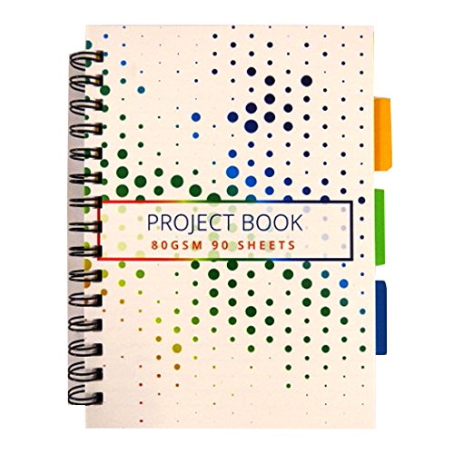 A5 Wirebound Project Notebook - Colourful Spots Design - 3 Internal ...