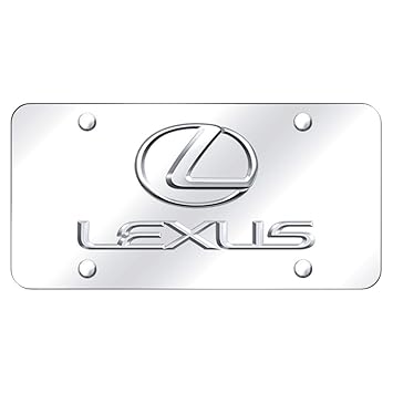Lexus 3D Logo and Name Chrome Steel License Plate: Amazon.co.uk: Car ...