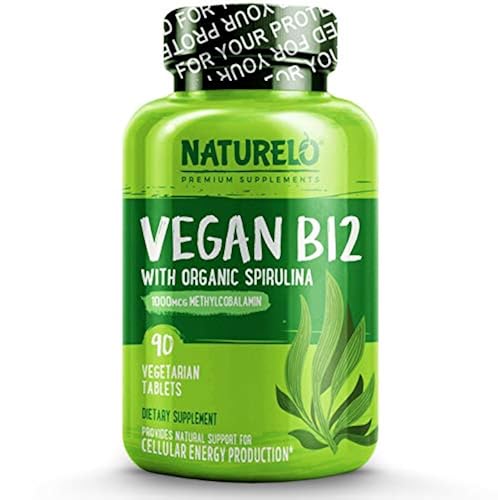 NATURELO Vegan B12 with Organic Spirulina - Best Natural Supplement for ...
