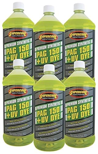 TSI Supercool P150-32D-6CP 150 PAG Viscosity Oil Plus U/V Dye, 32 oz, 6 ...