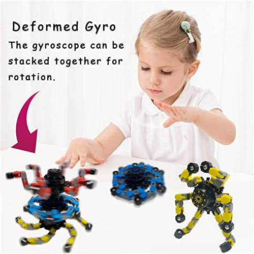 Gytera Fidget Spinner Toy, 3 Pack Transformable Fingertip Spinners, 3D ...