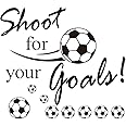 Amazon.com: Shoot for Your Goals Soccer Wall Decal - Football Room ...