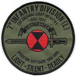 Amazon.com: Bayonet Design - 7th Infantry Division (Light) Embroidered ...