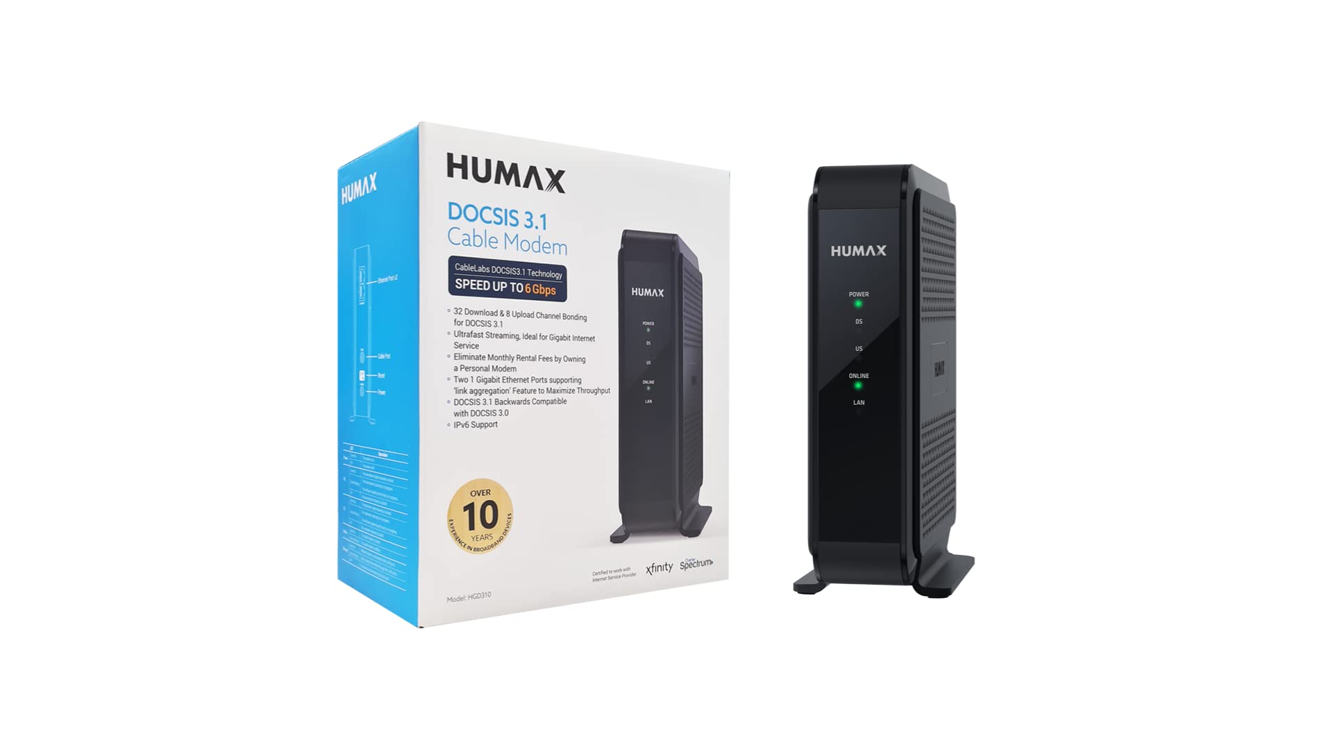 HUMAX HGD310 - DOCSIS 3.1 Cable Modem, Pairs With Any WiFi Router Or ...