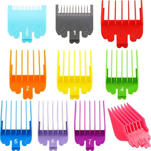 10 Pieces Colorful Hair Clipper Limit Comb Guide Attachment Cutting ...
