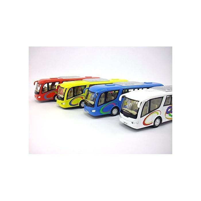 Buy Coach Bus Diecast Metal Scale Model - Set Of 4 Buses, Red, Blue ...