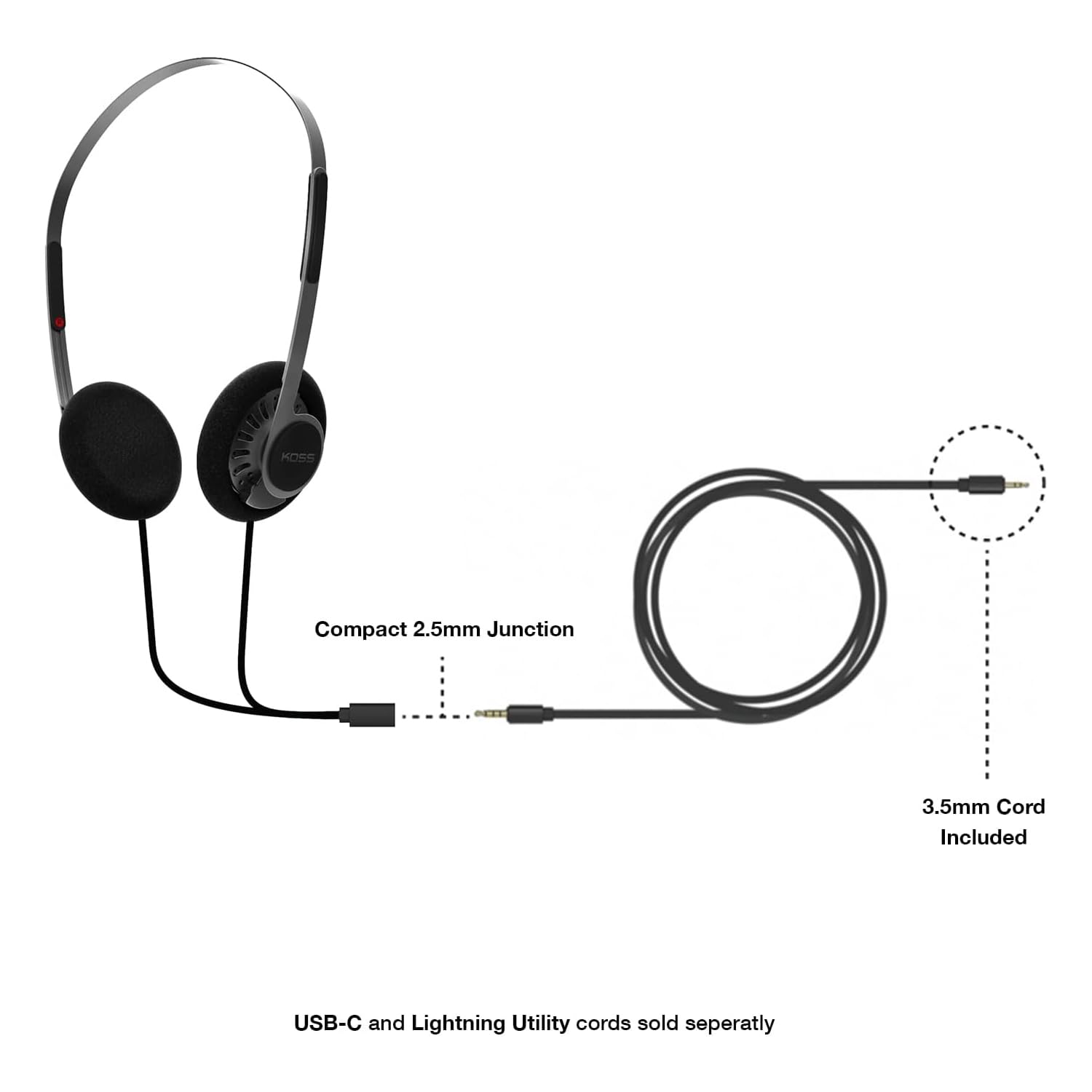 Mua Koss KPH40 Utility On-Ear Headphones, Detachable Interchangeable ...