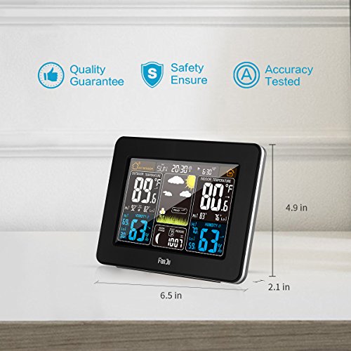 FanJu FJ3365B Digital Color Forecast Weather Station with Alert and ...