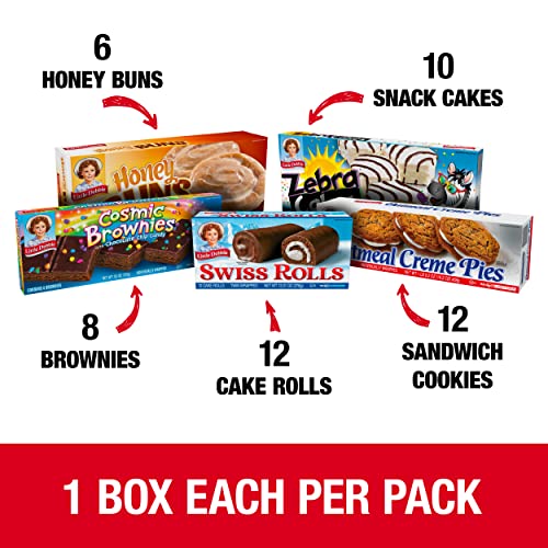 Little Debbie Variety Pack, 1 Box Each Of Zebra Cakes, Cosmic Brownies, Honey Buns, Oatmeal ...