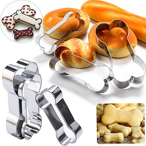 7 Pack Dog Treat Molds, Puppy Dog Paw and Bone Molds, Non-stick Dog Ice ...