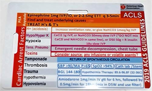Quick ACLS Card (2020 ACLS Guidelines) AHA ACLS Badge Buddy Reference ...