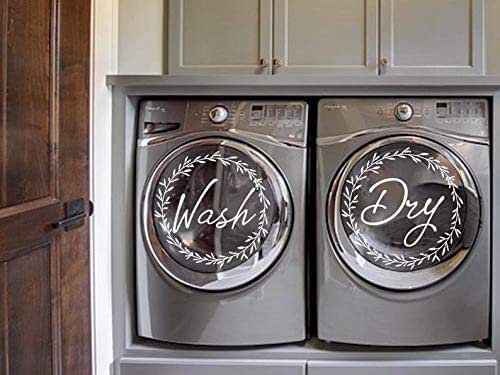 Amazon.com: Wash Dry Floral Wreath Sticker Decal for Washing Machine ...
