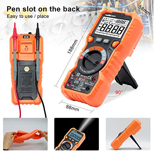 Digital Multimeter, 10A 1000V True RMS 6000 Counts Amp Volt Ohm Meter ...