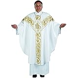 Amazon.com: Chasuble for Priest with Rich JHS Design White Vestment