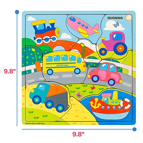 Quokka Wooden Puzzle Set for Toddlers | 3-Pack Puzzle Vehicles, Houses ...