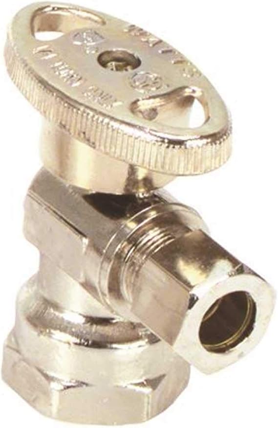 DURAPRO 157578 Angle Stop 1/4 Turn 3/8" Fip X 3/8" Compression, Lead ...