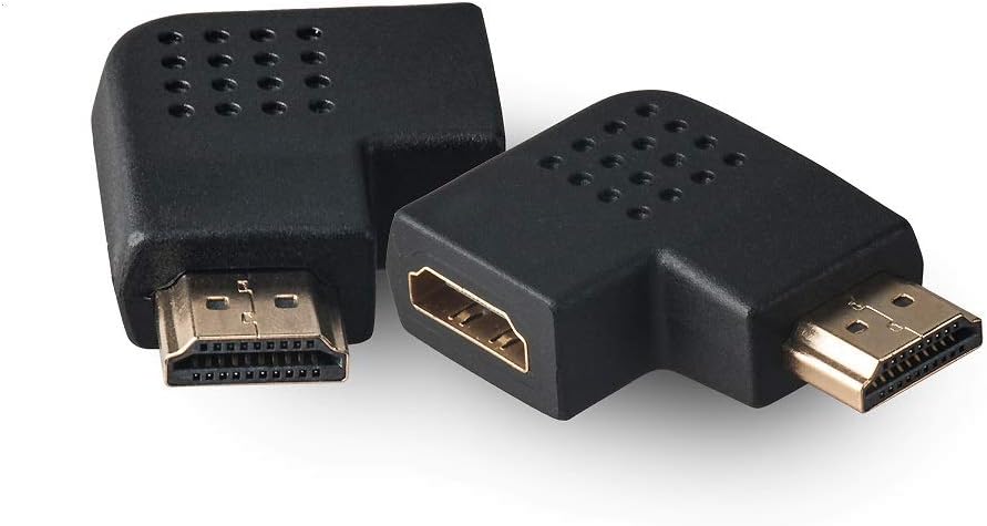 VANDESAIL HDMI 90 Degree Adapter Angled HDMI Coupler Male to Female Adapter 270 Degree Gold ...
