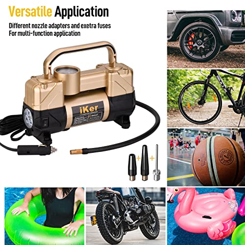 iKer 12V Air Compressor Heavy Duty Tire Inflator Portable for Truck SUV ...