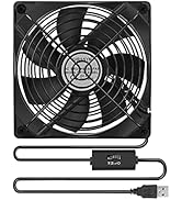 Amazon.com: Qirssyn 120mm 5V USB Fan with Multi Speed Controller for ...