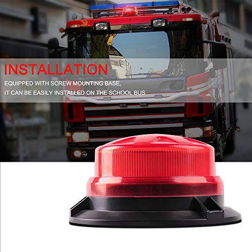 LED Strobe Light 12V-24V Red 12 LEDs Rotating Flashing Warning Safety ...