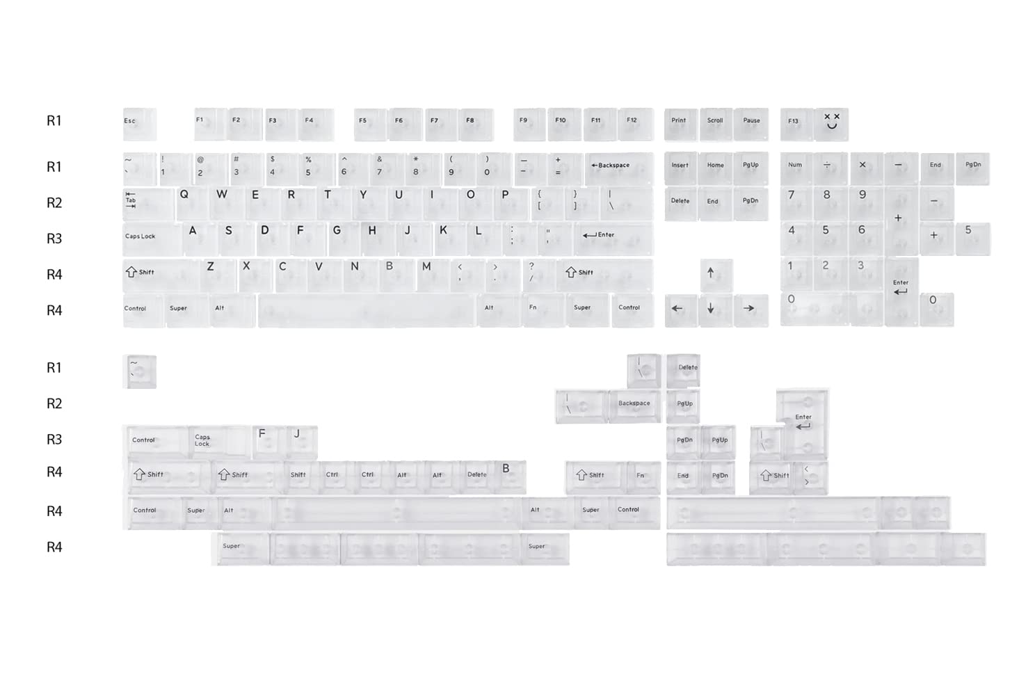 Mua DROP MiTo Keysterine Keycap Set, Transparent ABS with UV Thermal Legends, Cherry MX Style ...