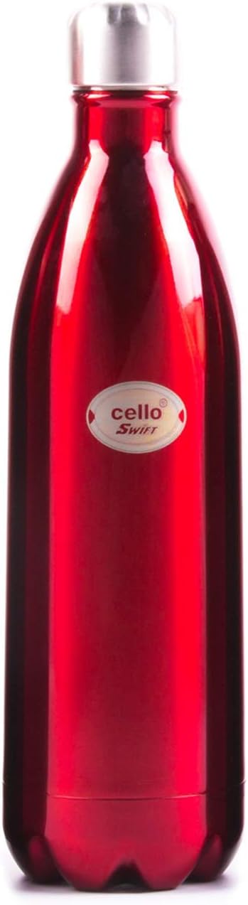Cello Swift Stainless Steel Flask, Double walled, 500 ml, Red: Amazon ...