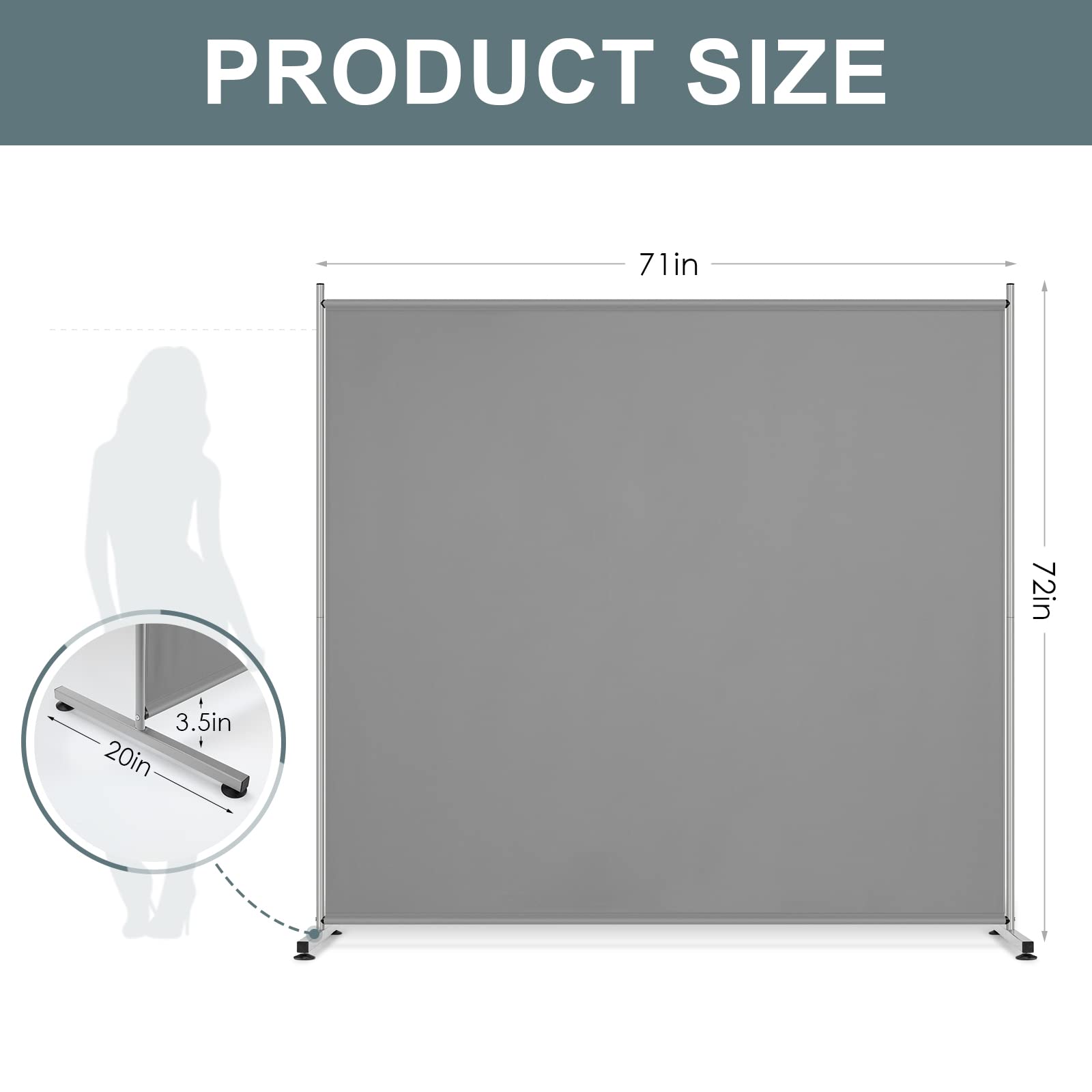 Mua RANTILA Single Large Panel Room Divider, Privacy Screen for Office ...