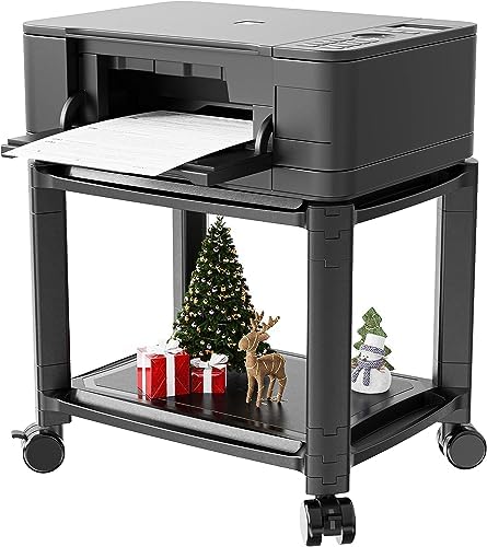 PUTORSEN® Under Desk Printer Stand with Wheels, Rolling Printer Cart ...