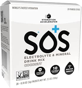 Amazon.com: SOS Hydration Electrolyte Powder Packets, Low-Sugar ...