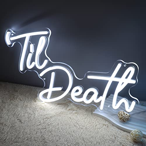 Planzo Til Death LED Neon Light Sign Wall Decor Bedroom Gothic ...