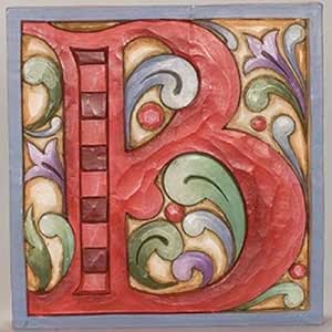Amazon.com : Jim Shore Monogram Red Alphabet Letter Display "B" NEW ...