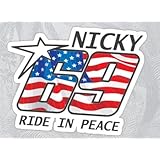 Amazon.com: 2pcs / Kentucky Kid Nicky Hayden #69 Version3 - 4" Decal ...