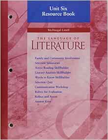 Amazon.com: Language of Literature Resource Book Unit 6, Grade 7 ...