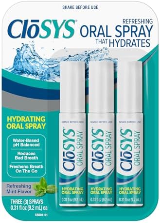 CloSYS Oral Breath Spray, 0.31 Ounce (3 Count), Mint, Sugar Free, pH ...