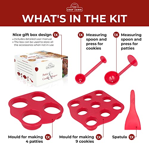 Chef Zarmi Cookie & Mini Patty Shaper forms and Press Kit - Mini ...