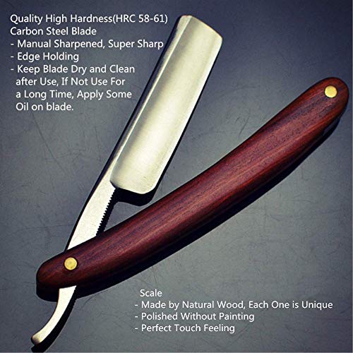 Zertone Straight Razor Natural Wood Scale - Straight Edge Razor Sharp ...