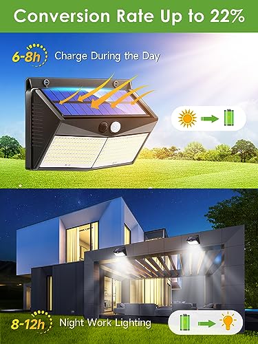 Luz Solar Exterior Jardin【6 Paquete/248LED/1500LM】, 3 Modo Luces ...