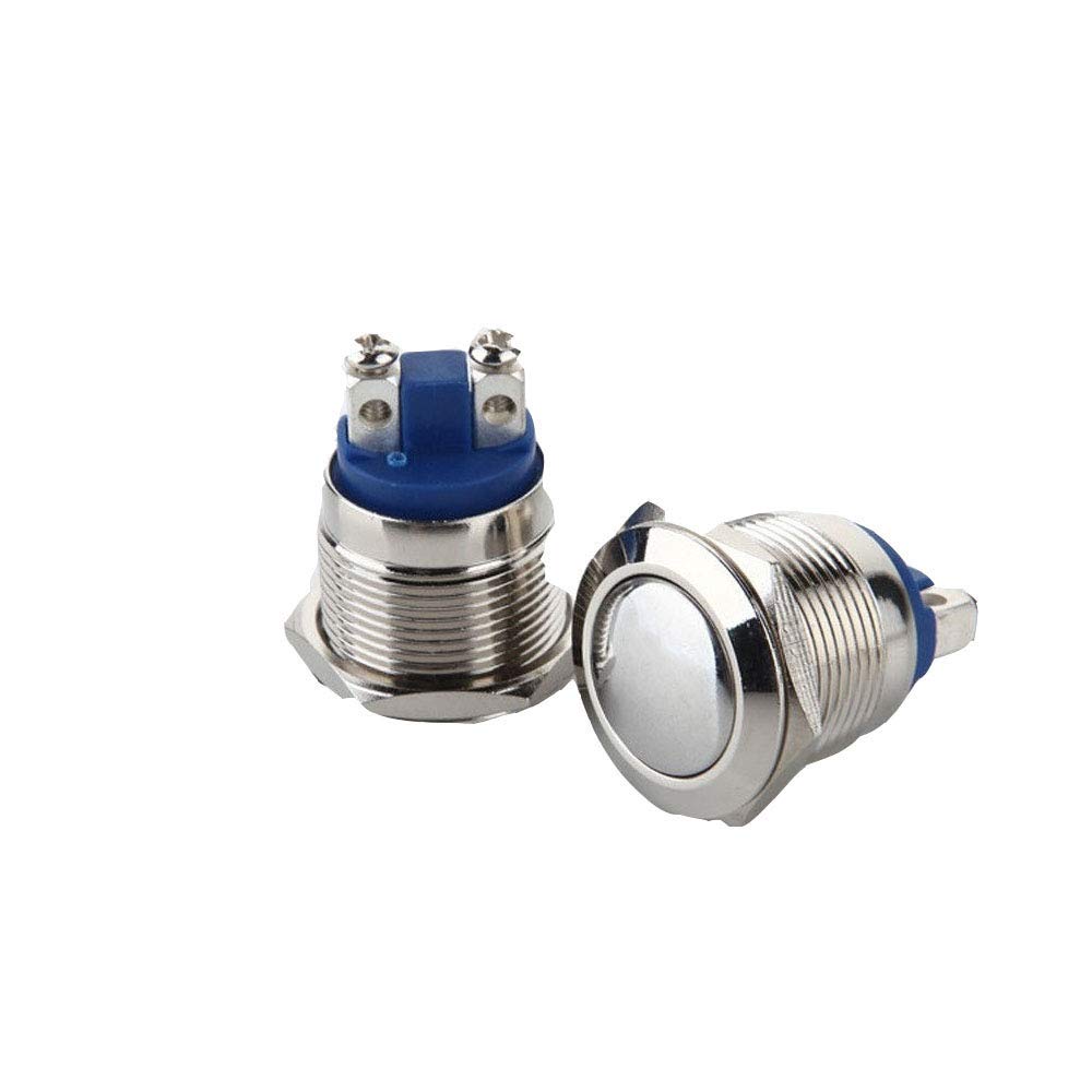 (2-Pack) Ineedtech 19mm 3/4" Waterproof Metal Momentary Push Button ...
