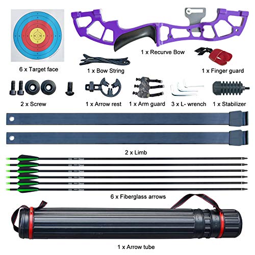 Piaoyu Archery 54" Takedown Recurve Bow And Arrows Set Hunting Longbow ...