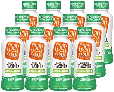 Good Karma Plant-Powered Flaxmilk, Unsweetened, 10 oz Shelf-Stable ...