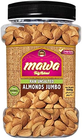 Mawa Raw Almonds/Badam Jumbo 500g | Jumbo Sized Almonds Nuts Snack from ...