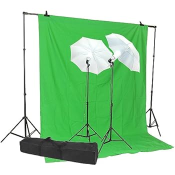 Amazon.com : Chromakey Green Screen Kit 800watt 10x12 Chromakey Green ...