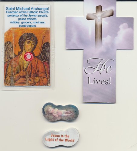 Buy Saint Michael the Archangel Relic Holy Card with Cross Bookmark and ...