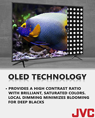 JVC 50-Inch 4K UHD QLED Quantum Roku Smart TV with HDR10, Voice Control ...