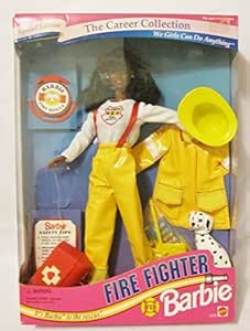 Amazon.com: The Career Collection African American Fire Fighter Barbie ...