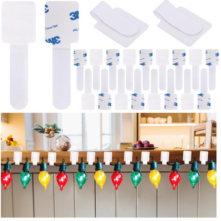 80 Pcs Adhesive Christmas String Lights Strap Holders, Outdoor Hanging ...