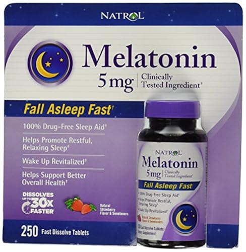 Natrol Melatonin 5 Mg, 250 Fast Dissolve Tablets Strawberry Flavor in ...
