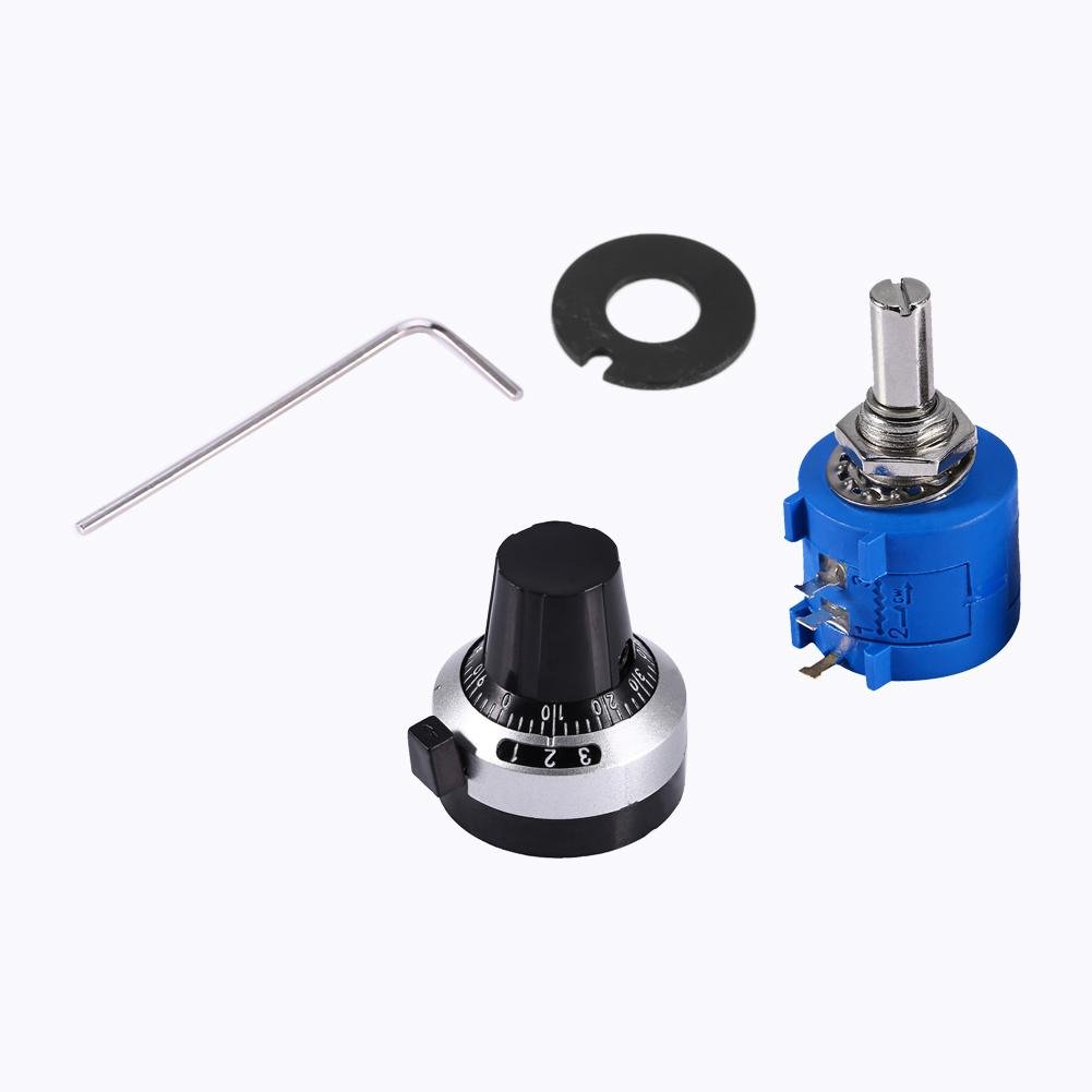 10K Ohm Potentiometer, Rotary Wirewound Precision Potentiometer Pot 10 ...