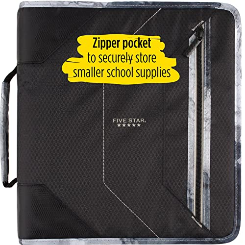 Five Star Zipper Binder, 2 Inch 3-Ring Binder With Removable File ...