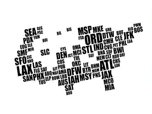 Amazon USA Airport Code Map Handmade amazon-usa-airport-code-map-handmade